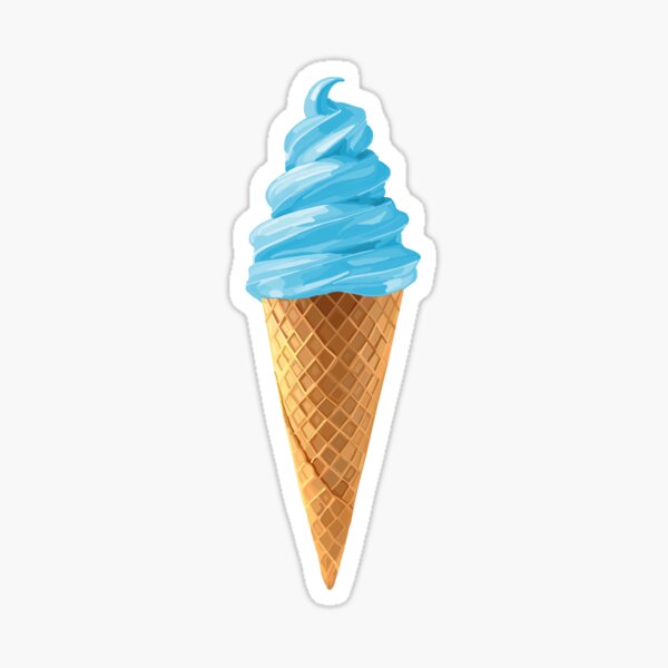 "Pastel Blue Soft Serve Ice Cream Cone" Sticker for Sale by DeborahCamp ...