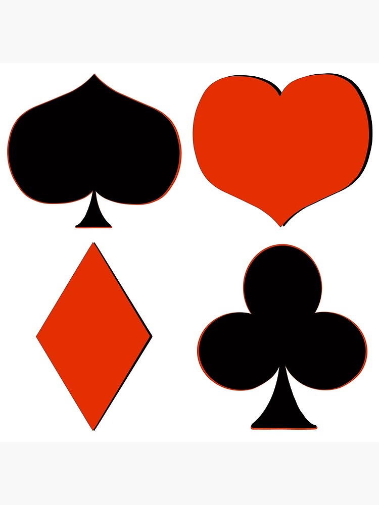 Lámina artística «traje de corazón, buba, chirva, club, pala, palo de naipes, amor, corazón ...
