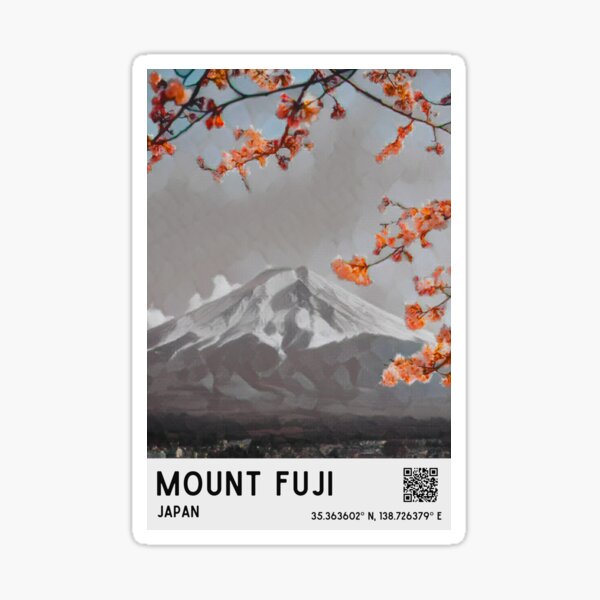 "Mount Fuji" Sticker by 2rose | Redbubble