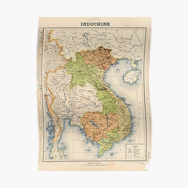 "Map of Indochina (1928)" Poster for Sale by allhistory | Redbubble