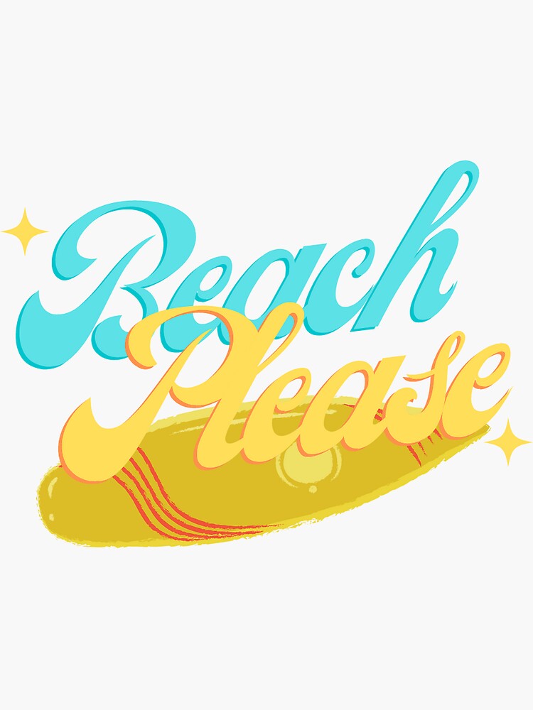 "Beach Please" Sticker by RunaReta | Redbubble