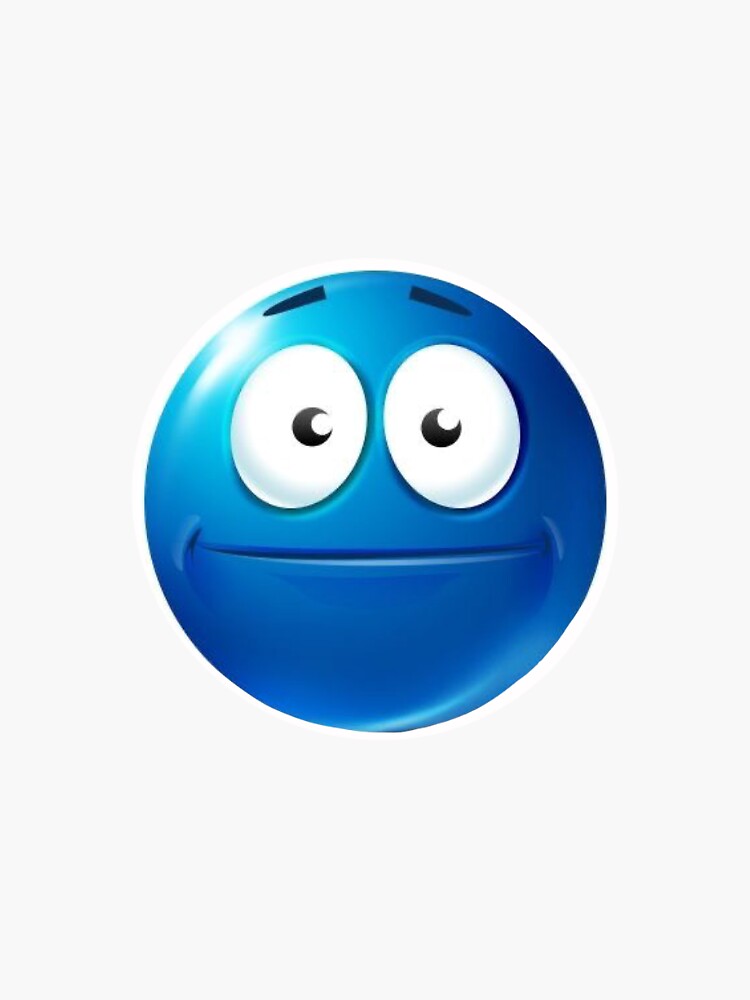 "blue emoji meme " Sticker for Sale by silverwolf946 | Redbubble