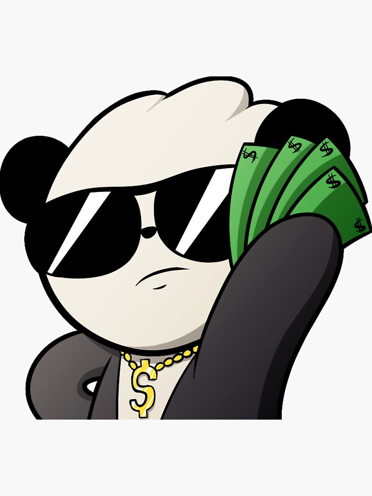 "Gangster Panda with money illustration" Sticker by StevanoArt | Redbubble