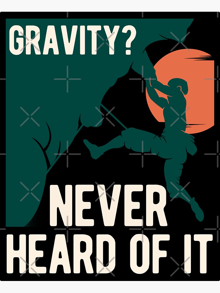 "Funny Rock Climbing" Sticker for Sale by artworkbyrihen | Redbubble