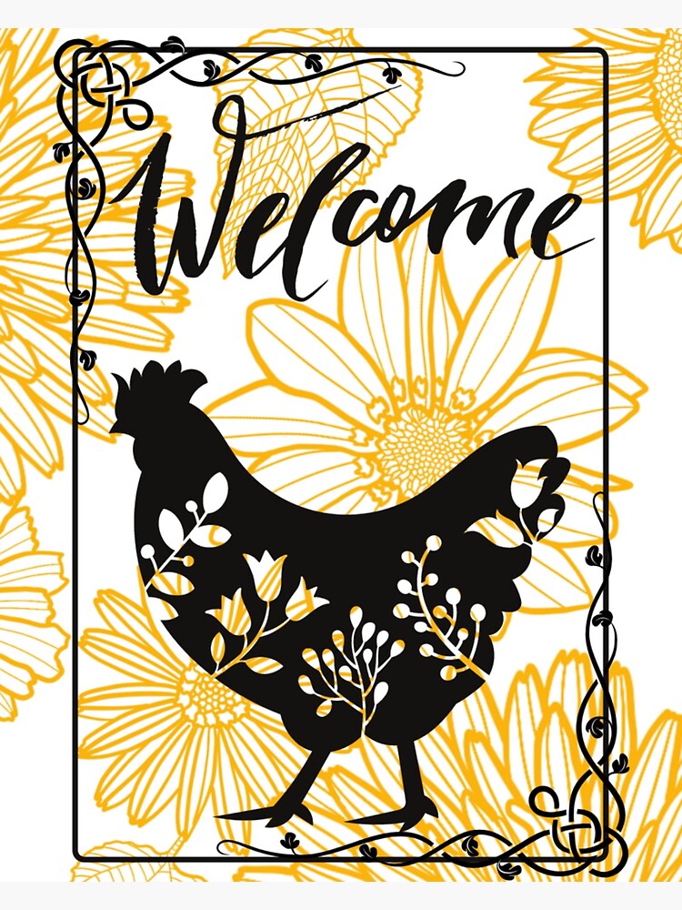 "Welcome sign, welcome, chicken sign, gift, home decor" Sticker by ...