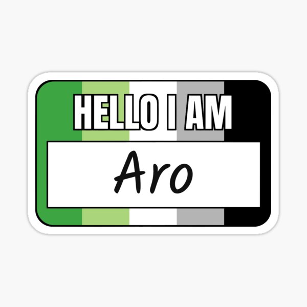 "Hello I Am Aro" Sticker by olivks | Redbubble
