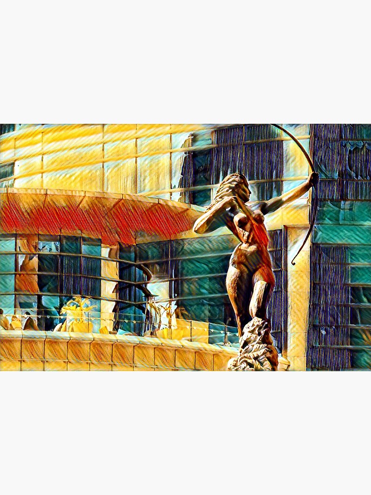 "A beautiful figurative abstract artwork of a female archer statue ...
