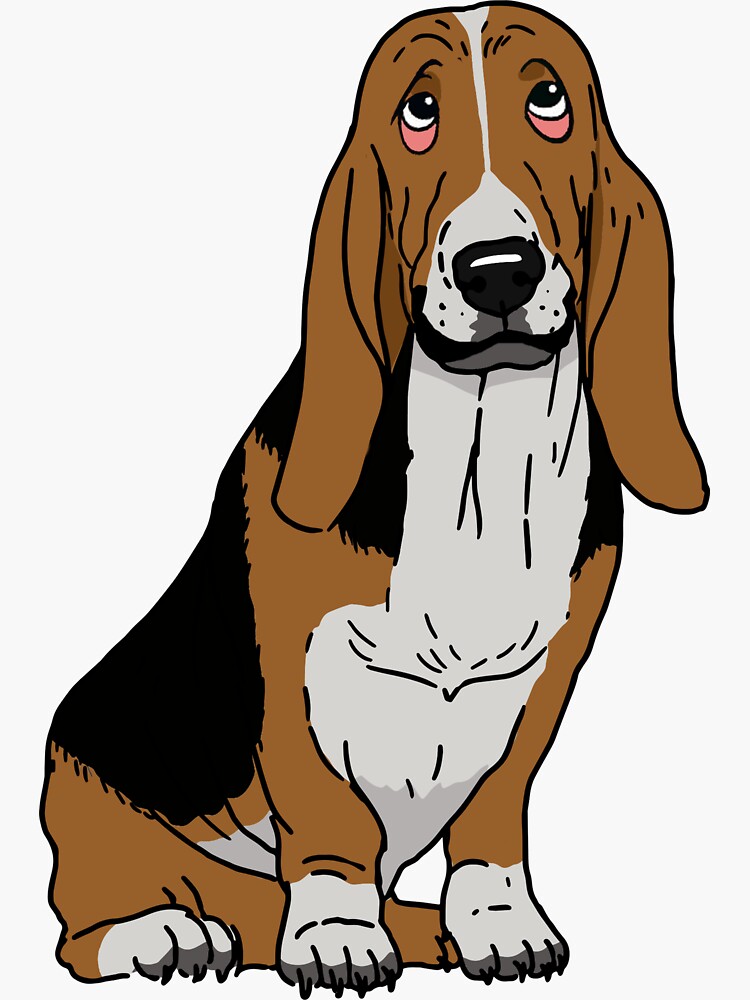 "Basset Dog Breed Lazy Dog" Sticker by henry-partners | Redbubble