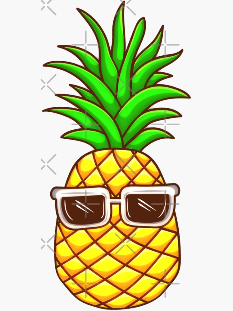 "Be a pineapple | Cool dude pineapple" Sticker by CorneliusDesign ...