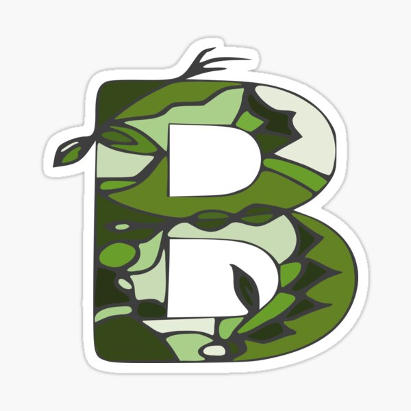 "Monogram letter B in light green color by lillapo" Sticker for Sale by ...