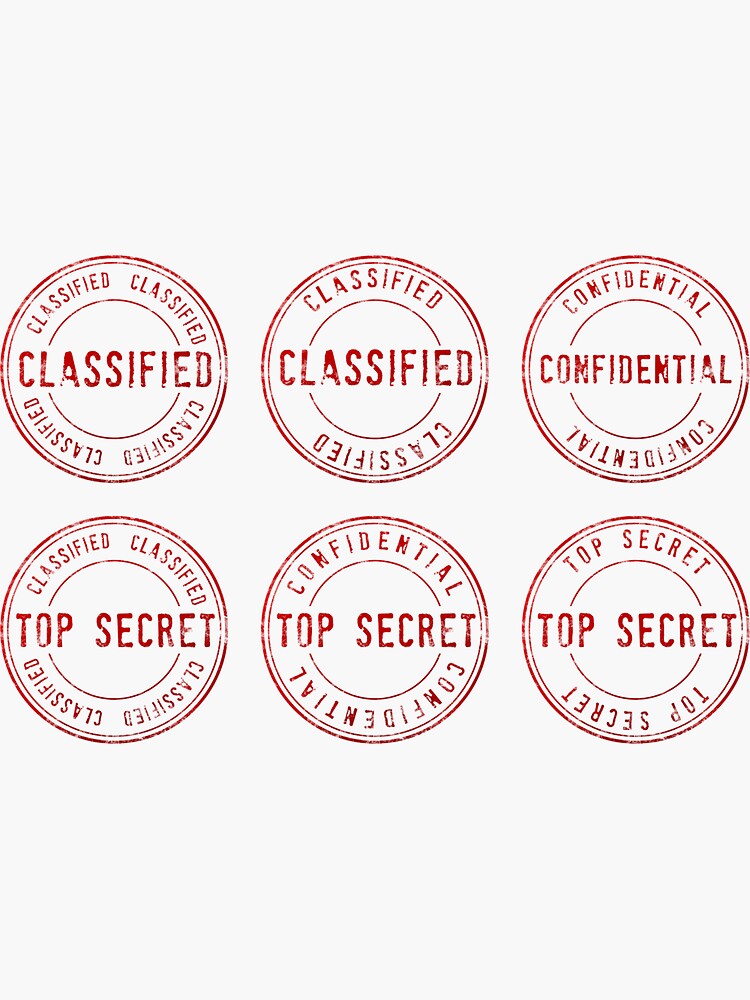 "Top secret confidential classified stickers" Sticker for Sale by ...