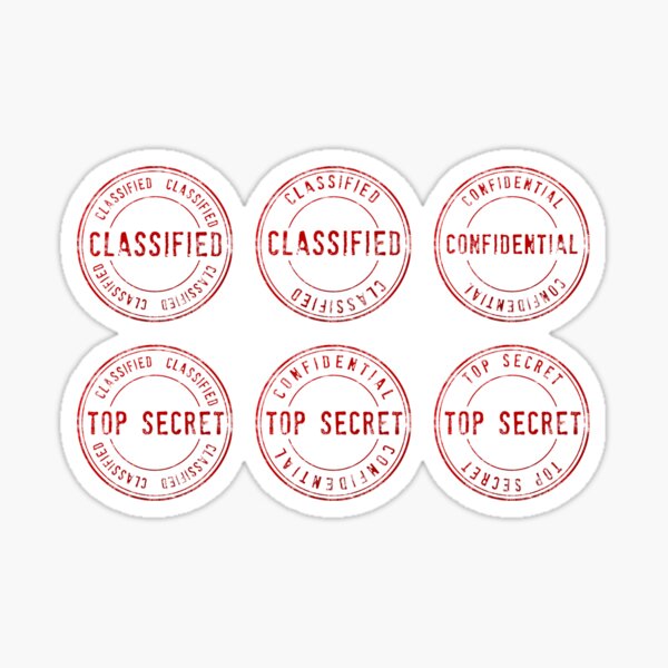 "Top secret confidential classified stickers" Sticker for Sale by ...