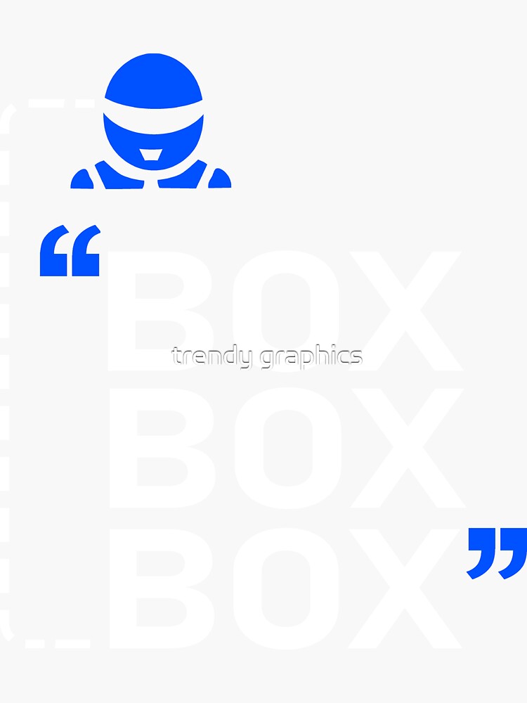 " Box Box Box F1 Tyre Compound V2 radio call" Sticker by petsfeet ...