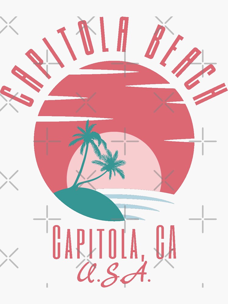"Retro Eighties Capitola Beach Capitola California U.S.A.- Pastel Red ...