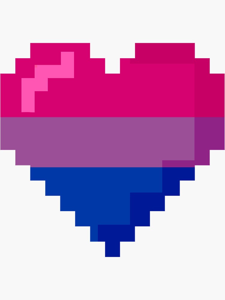 "Bisexual - Pixel Heart Bi Flag" Sticker for Sale by callmehani | Redbubble