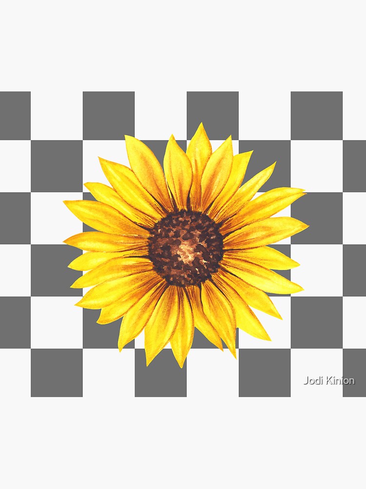 "Sunflower Checkerboard " Sticker by kinjodi | Redbubble