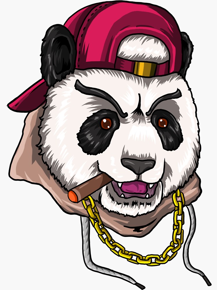 "gangsta panda" Sticker by Dzonika | Redbubble