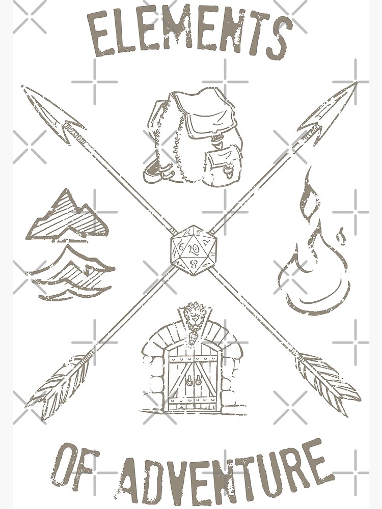 "Elements of Adventure - grey" Poster for Sale by PenandForge | Redbubble