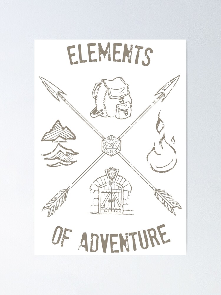 "Elements of Adventure - grey" Poster for Sale by PenandForge | Redbubble