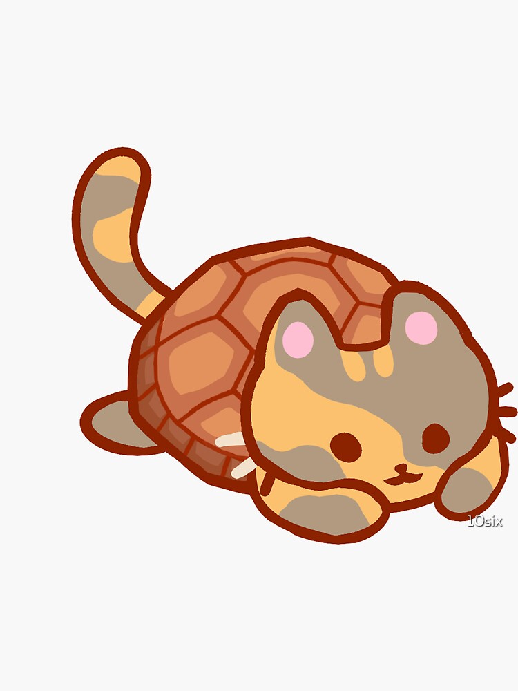 "Tortoiseshell Cat Sticker" Sticker for Sale by 10six | Redbubble