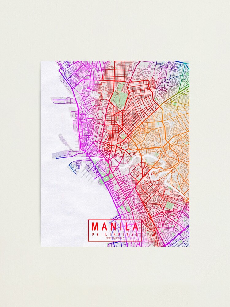 "Manila City Map of the Philippines - Colorful" Photographic Print by ...