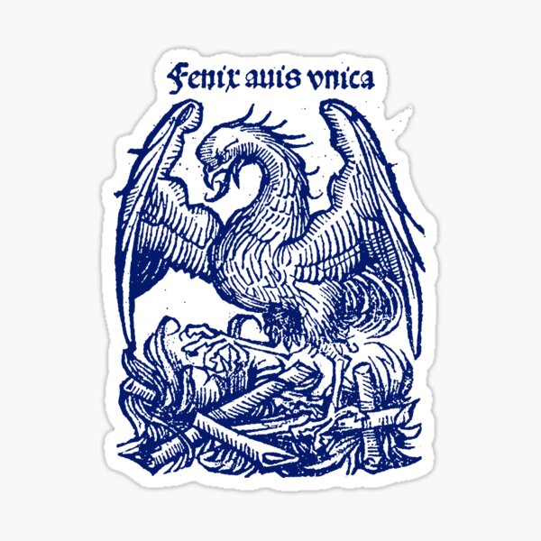"Phoenix - Vintage Blue" Sticker by Lidra Zehcnas | Redbubble