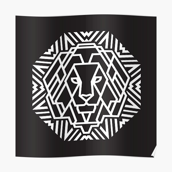 "Lion symbol and line graphic with unique and original design." Poster ...