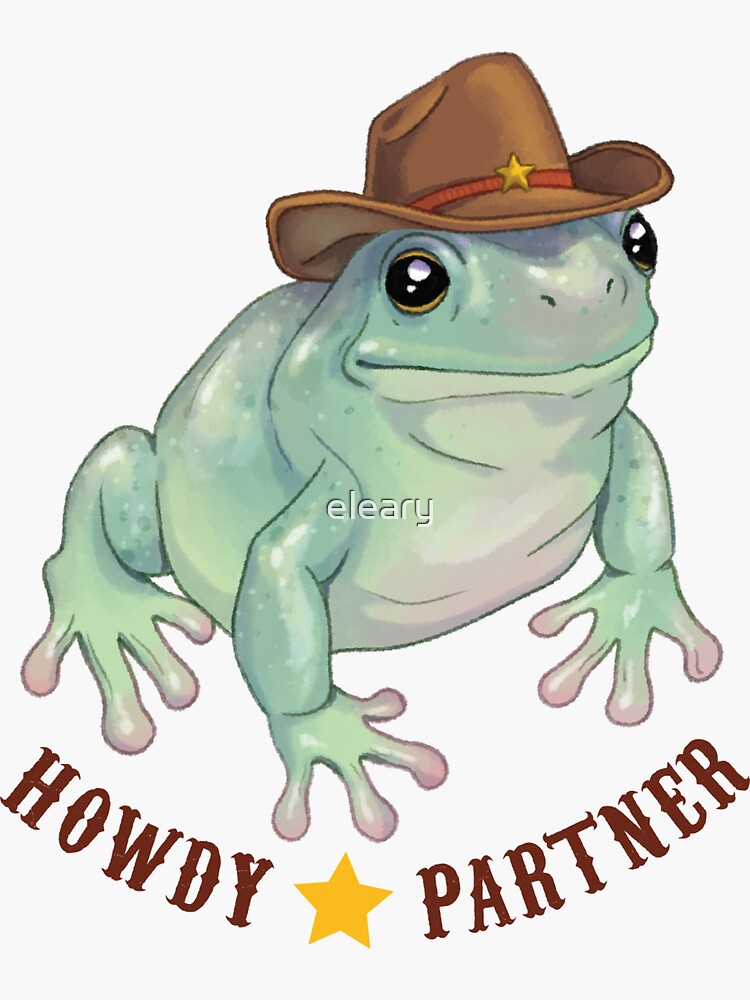 "Howdy Partner Cowboy Frog" Sticker for Sale by eleary | Redbubble
