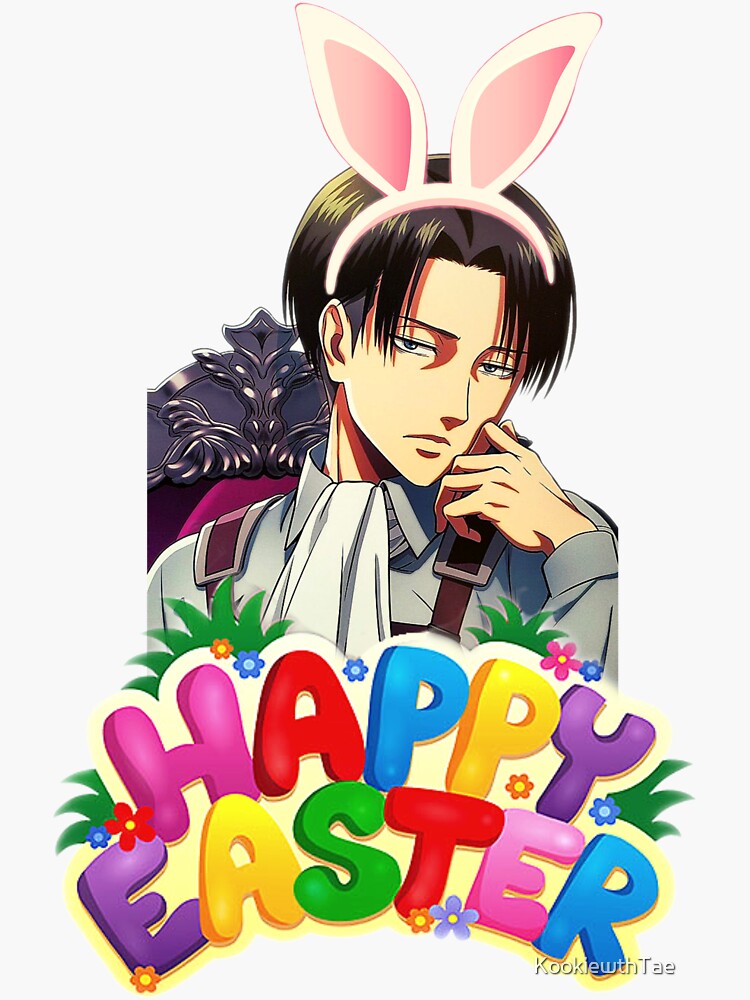 "Levi Ackerman Happy Easter" Sticker by KookiewthTae | Redbubble