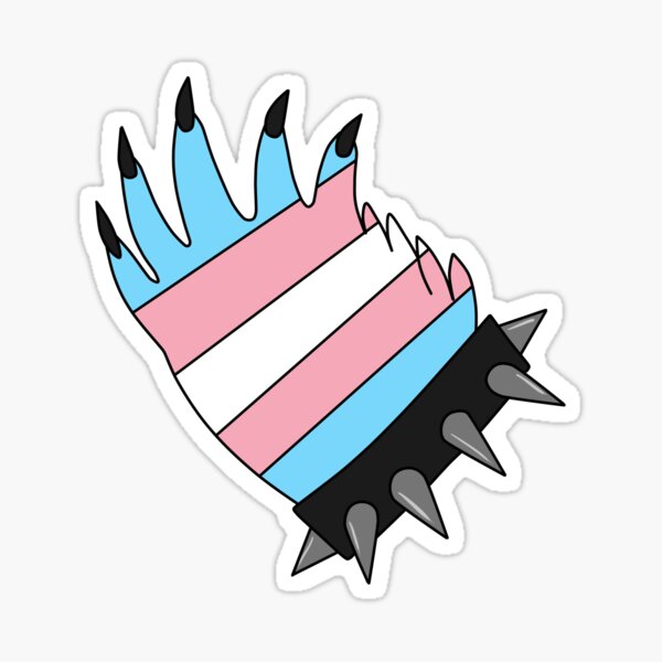 "Trans Pride Punk Paw- Crocodile" Sticker by JinxyZilla | Redbubble