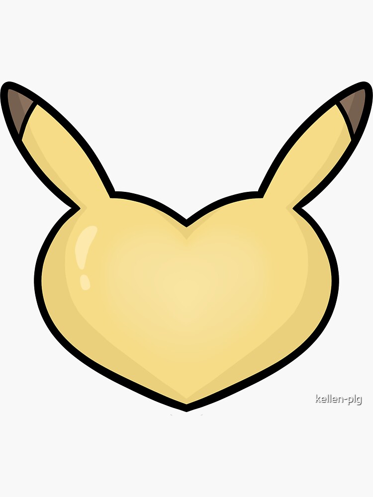 "Pika heart!ヽ(^ ^*)/" Sticker by kellen-plg | Redbubble