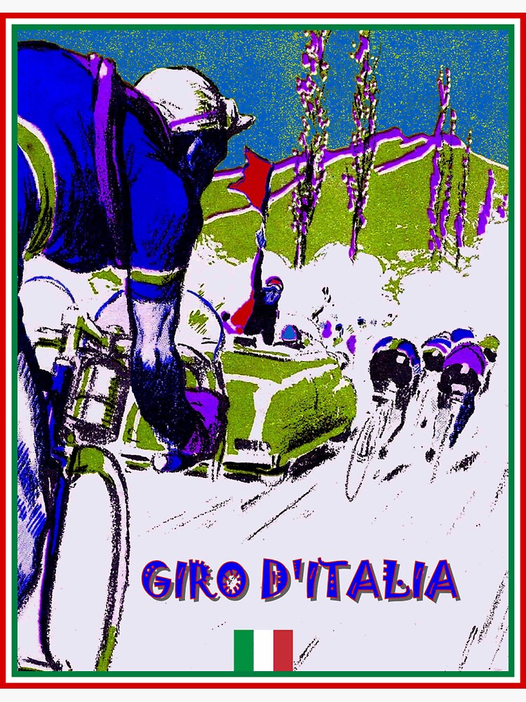 " GIRO D ITALIA : Vintage Abstract Bicycle Racing Print" Sticker for ...