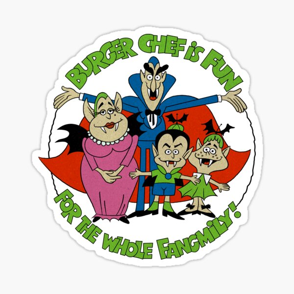 "Retro 60s Burger Chef Halloween Promotional Graphic with Cartoon ...