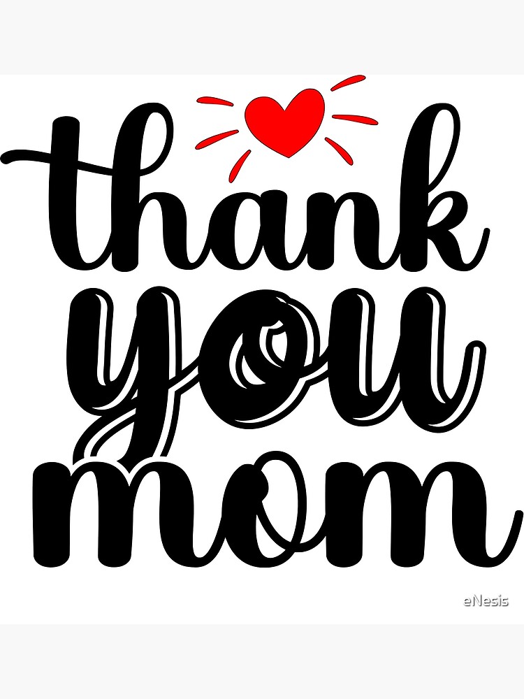 Impression photo « Merci maman avec un joli cœur rouge. Bonne fête ...