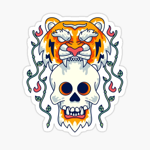 "Tiger Tattoo" Sticker by Tonickay | Redbubble