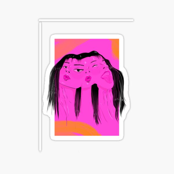"blurry face #2" Sticker for Sale by lizzwiz | Redbubble