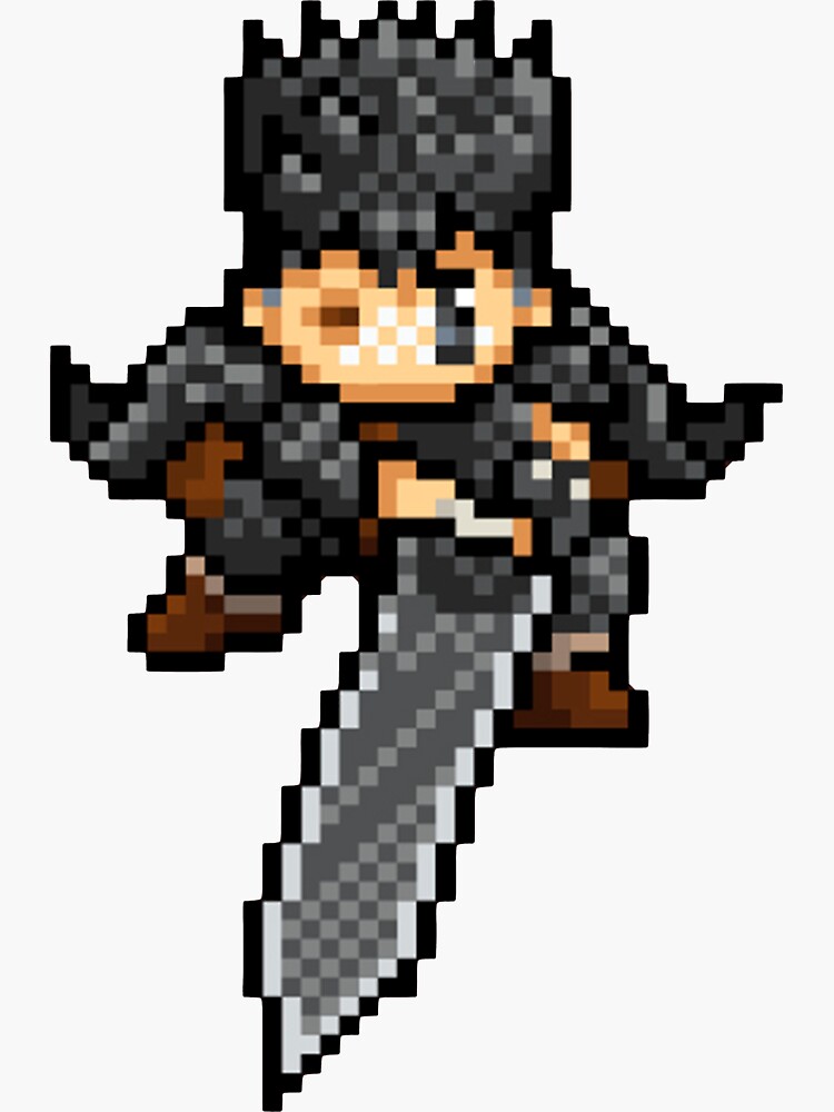 "Pixel Man with a Big Sword from Anime " Sticker by animead | Redbubble