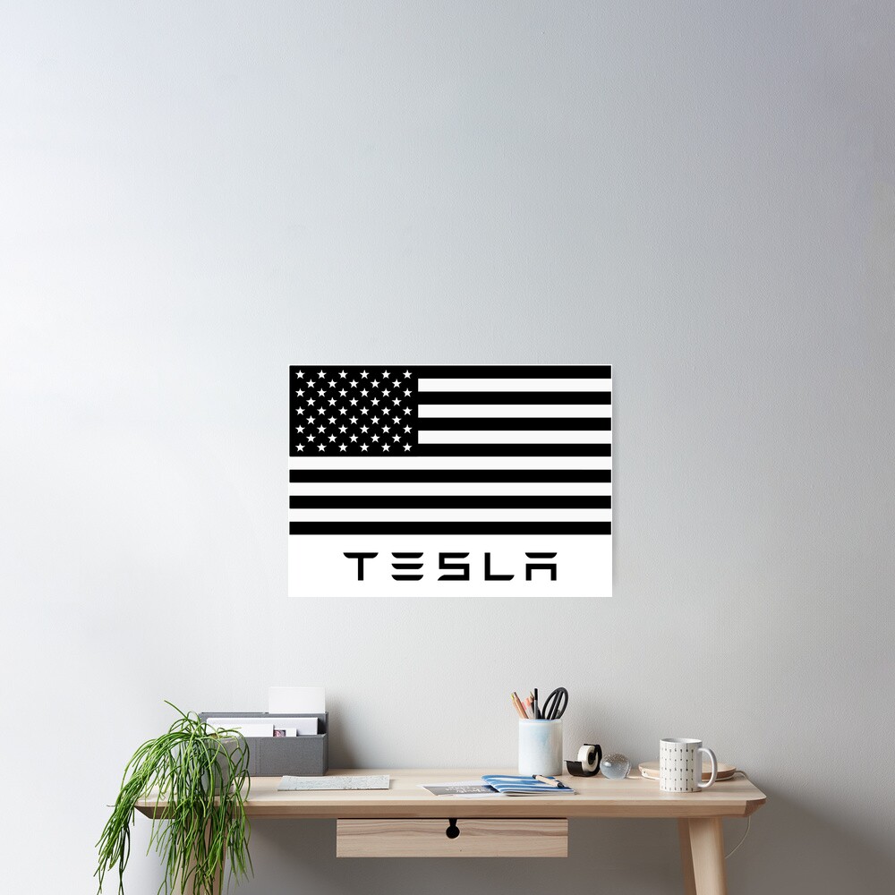 "Tesla TSLA Flag Elon Pride" Poster by sugoishrimp | Redbubble