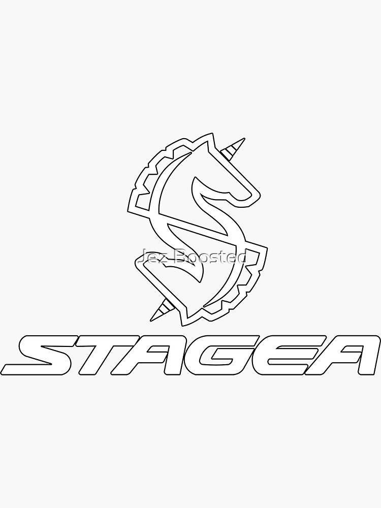 "Stagea White Logo" Sticker for Sale by jezboosted | Redbubble