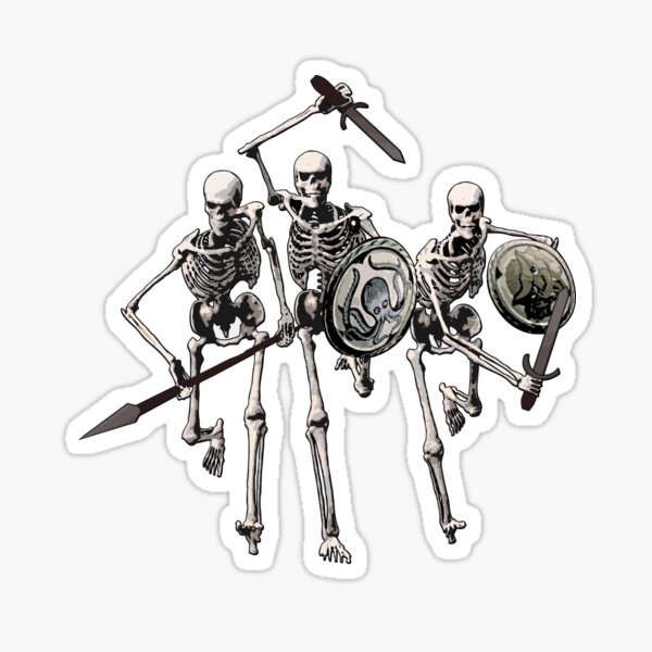 "Skeleton Charge" Sticker for Sale by LordNeckbeard | Redbubble