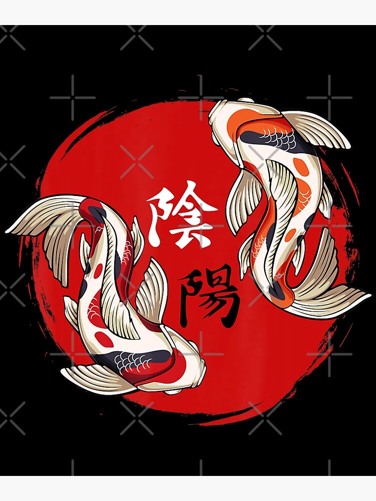 "Koi Fish Yin Yang Enso Asian Japanese Art Carp Nishikigoi ...