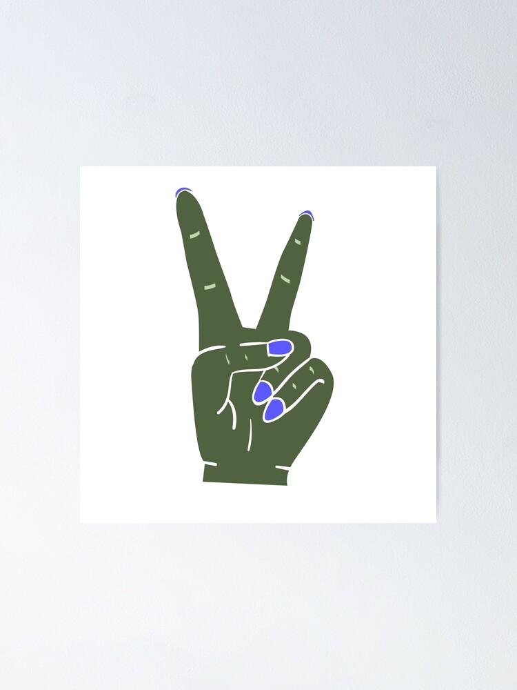 "Olive and blue peace out sign" Poster for Sale by Thegentleshop ...