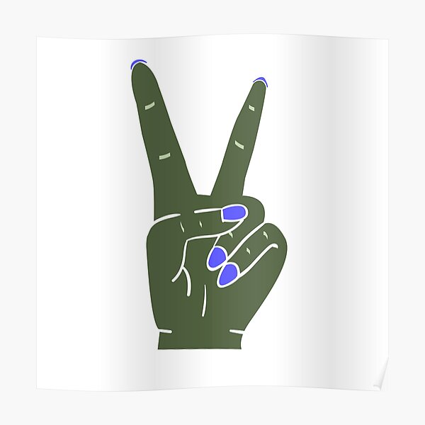 "Olive and blue peace out sign" Poster for Sale by Thegentleshop ...