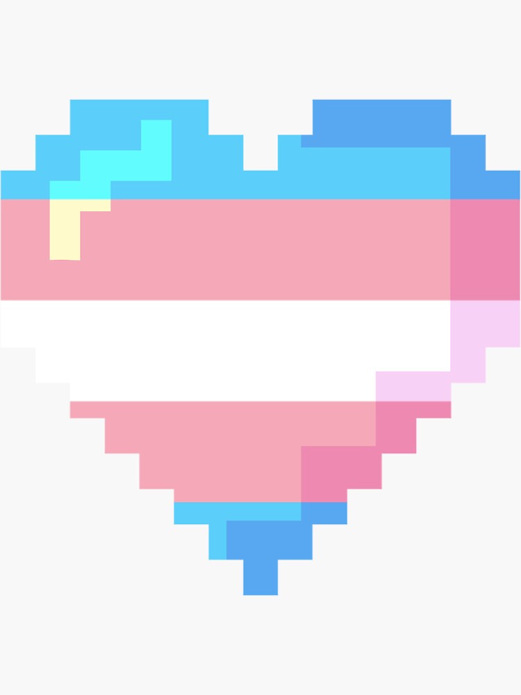"LGBTQIA+ Trans Cute Pixel Heart Sticker" Sticker by callmehani | Redbubble