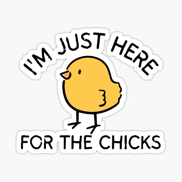 "Im Just Here For The Chicks funny Easter kids" Sticker by Magicalair | Redbubble