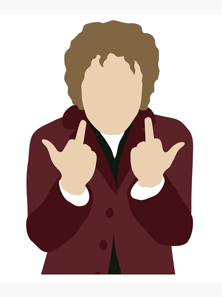 "Bilbo Baggins Martin Freeman Flipping Off Bird minimalist silhouette ...