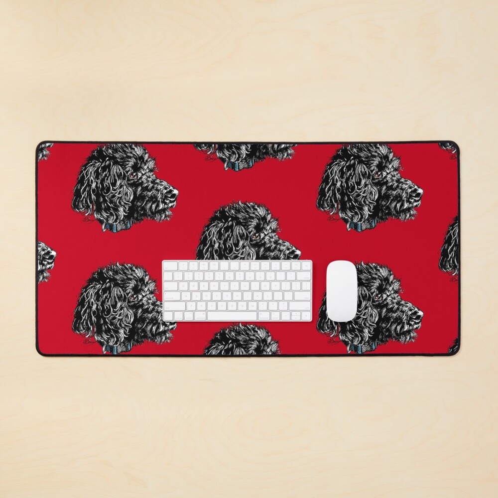 "My Best Friend (Black on red)" Mouse Pad by BrinaArt | Redbubble