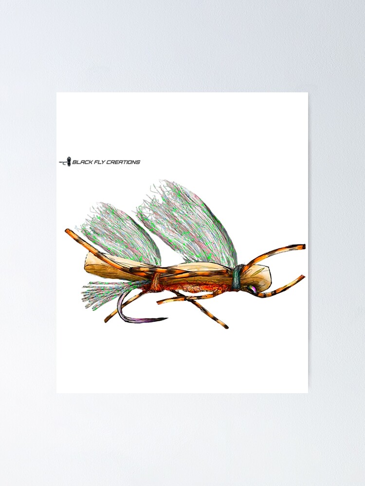 "Black Fly Chubby Chernobyl Foam Hopper Fly Tying Fishing" Poster for ...