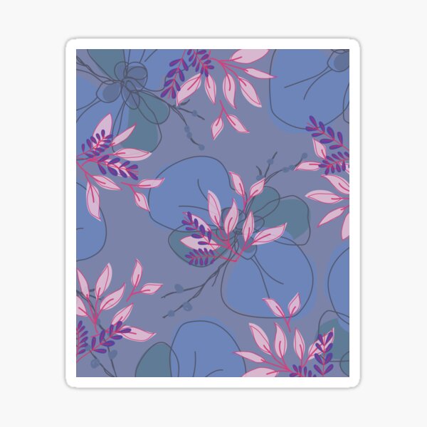 "Indie Floral Bloom Pattern Periwinkle" Sticker by Saidapotata | Redbubble