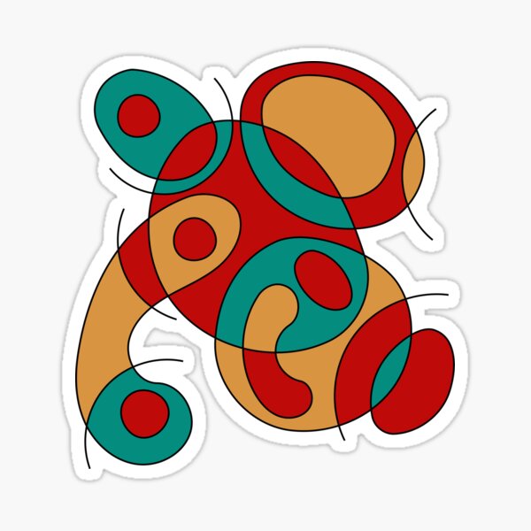 "Surreal Amoeba #6 (Miro Inspired)" Sticker by Texterns | Redbubble